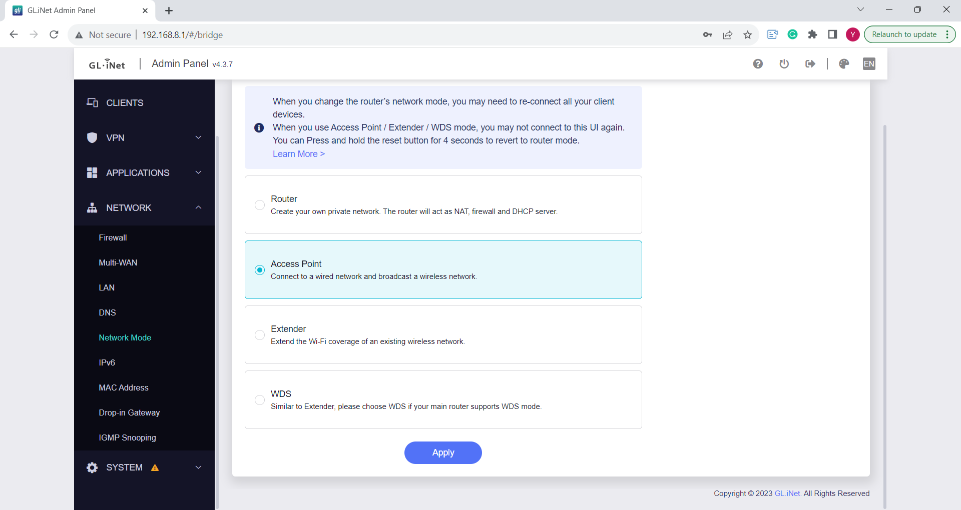 GL.iNet router setup